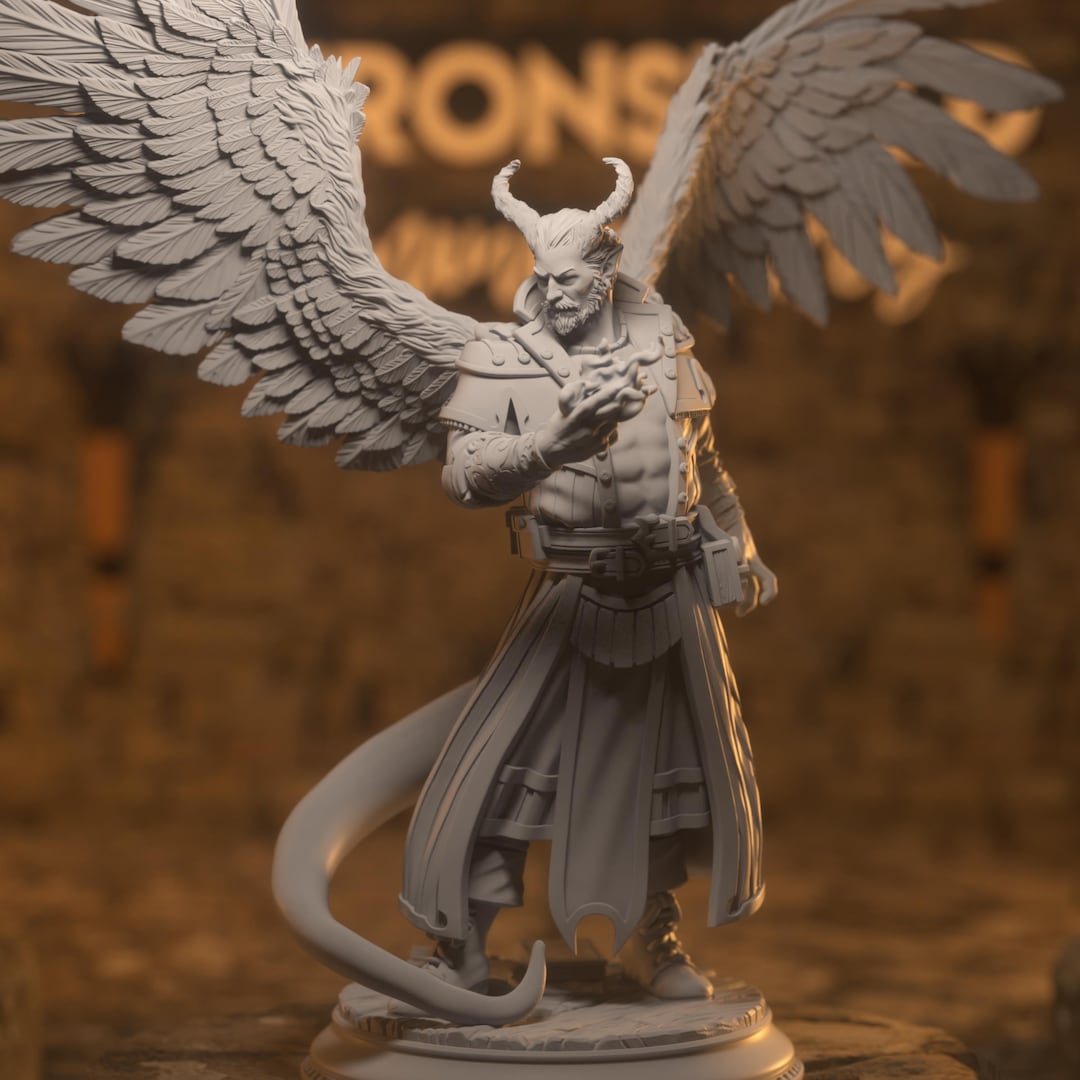 Istar Devil Sorcerer Tiefling Warlock Figure 14k + Base Print 3D RPG ...