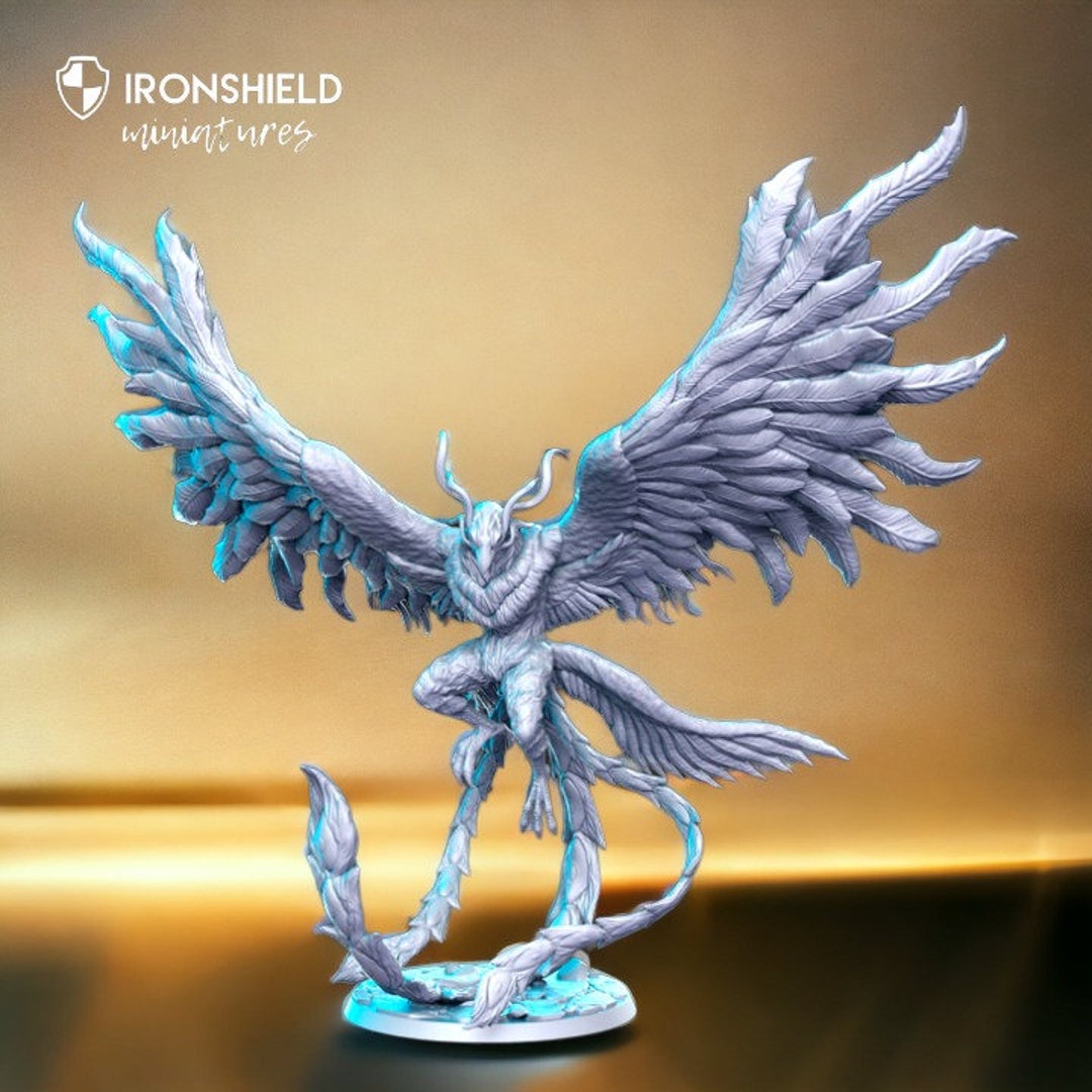 Phoenix Big Flying Monster Flaming Bird for Dnd Figure Print - Etsy