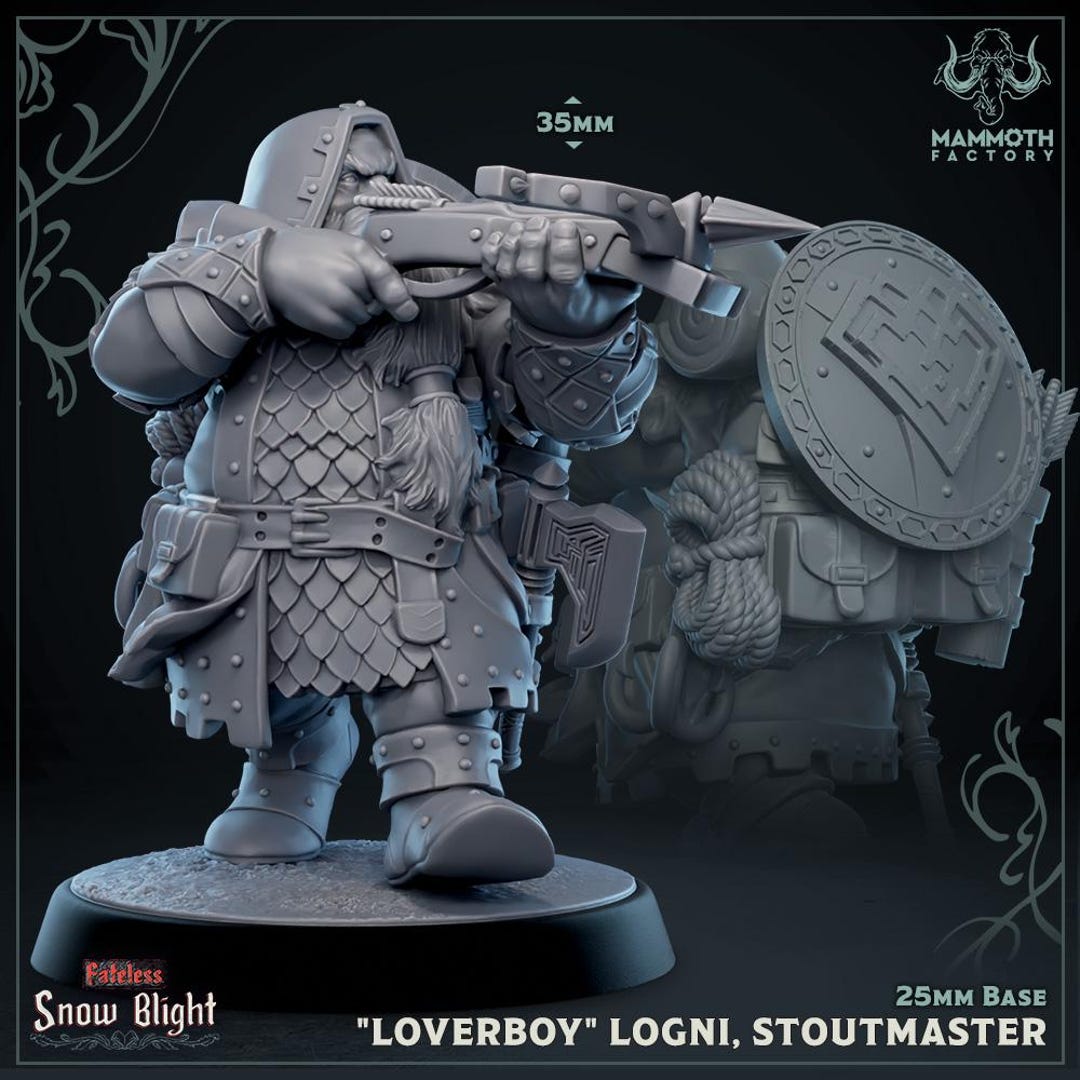 Dwarf Scout Ranger Crossbow Figure 12k 14k + BONUS Print 3D RPG ...