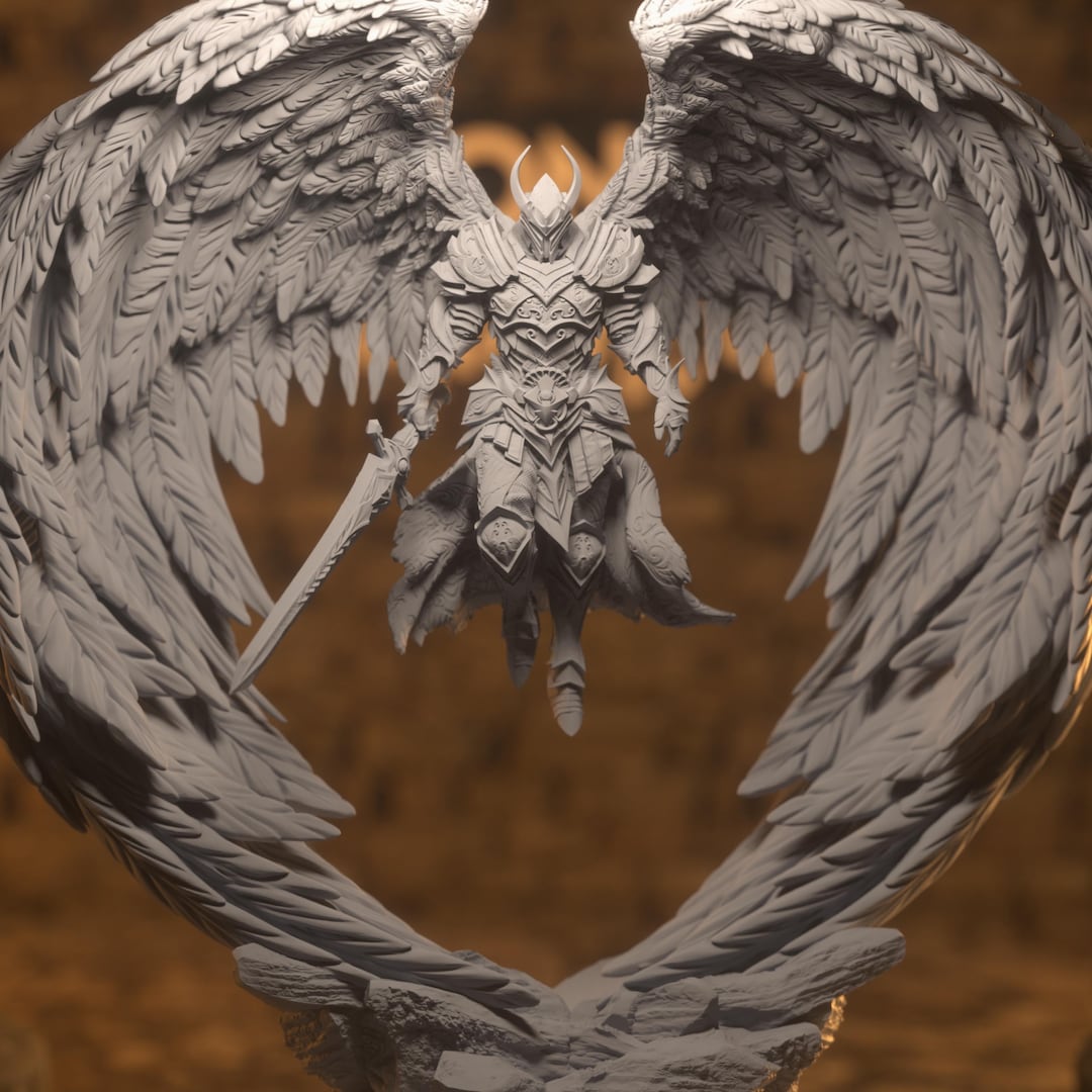 Syelros the Great Archangel Paladin Figure 14k + Base Print 3D RPG ...