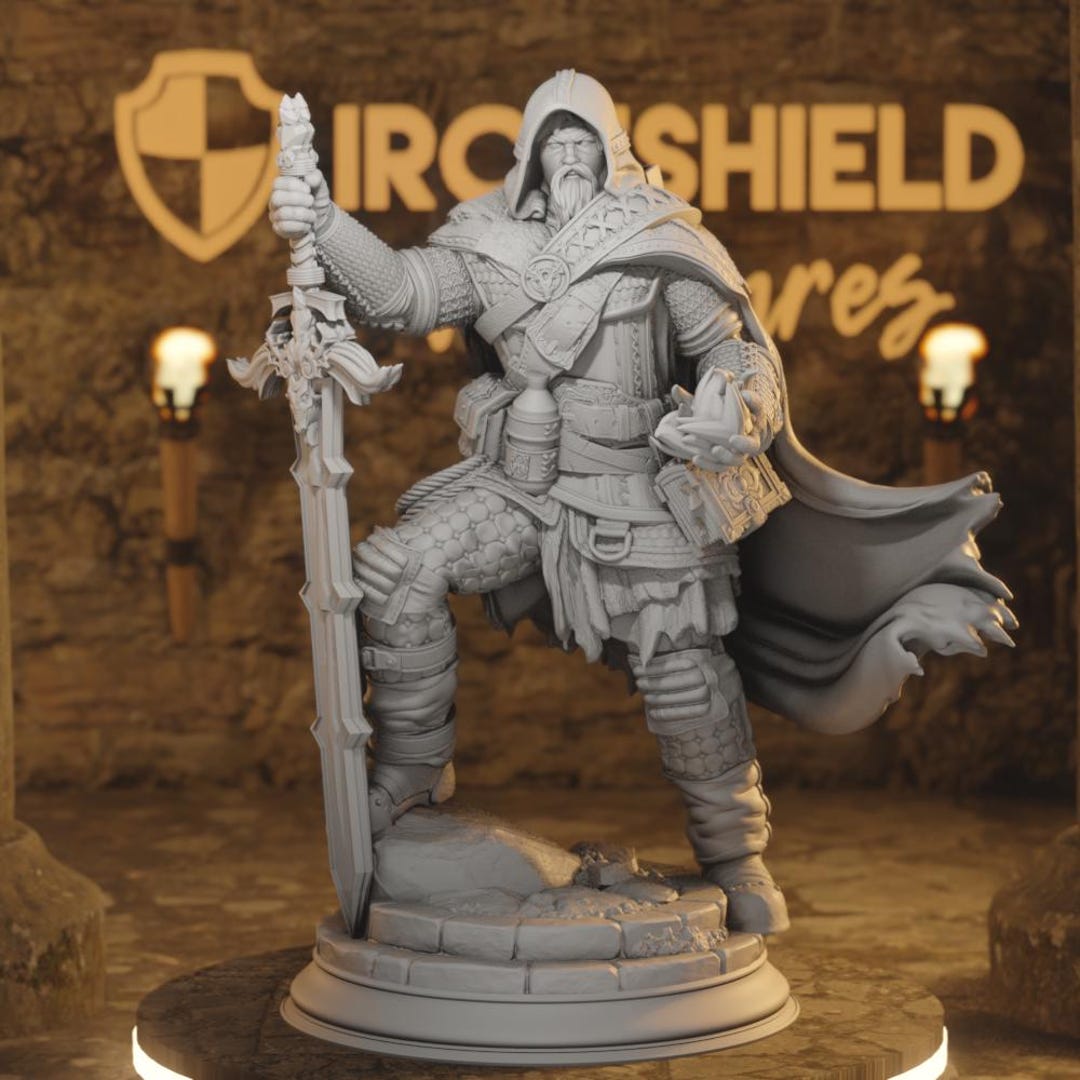 Ator - Human Revenant Ranger Figure 12k + Base Print 3D RPG Miniature ...