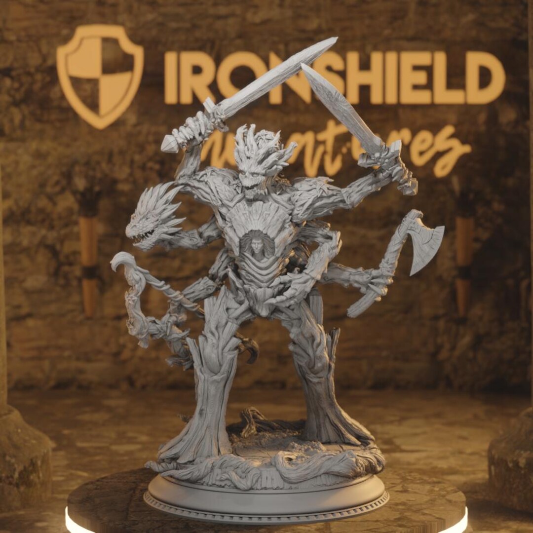 Treant Dryad Hybrid - Verda Forest Warrior + Base + BONUS Print 3d 16k ...