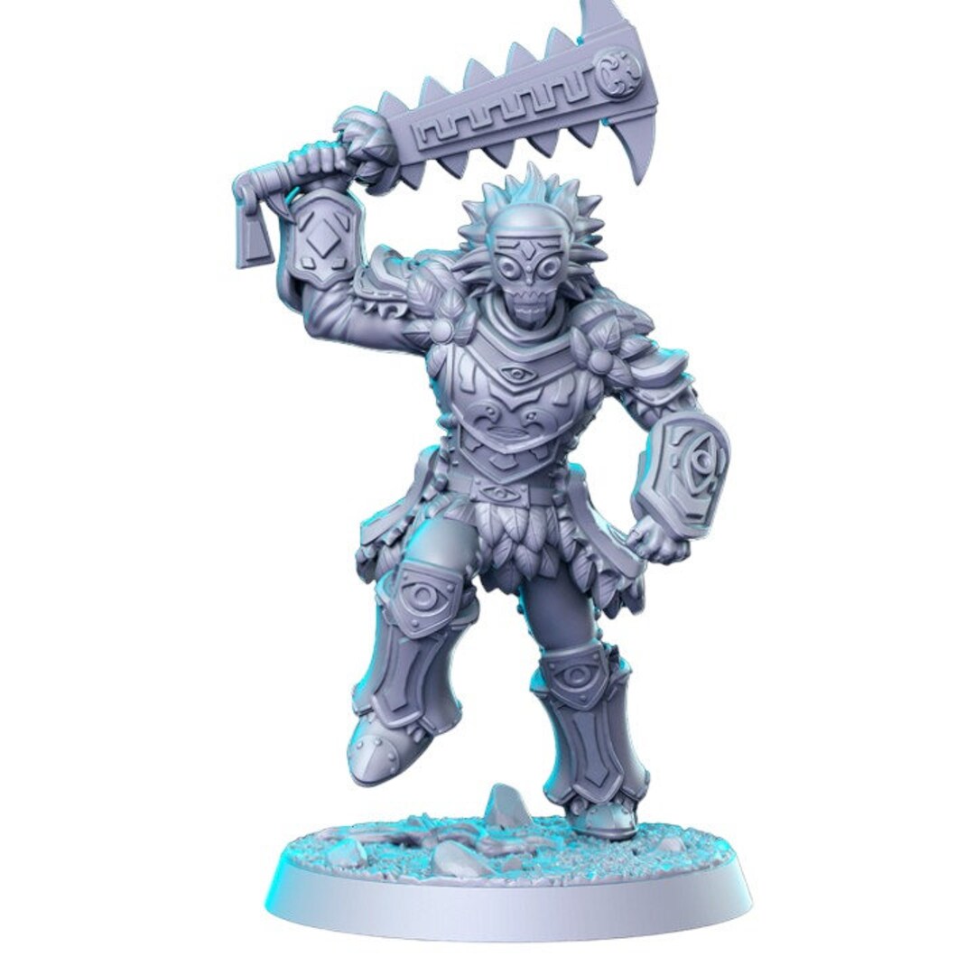Forest Shaman With Sword Dnd Figure Print 3d Resin 12k 32mm Miniatures ...