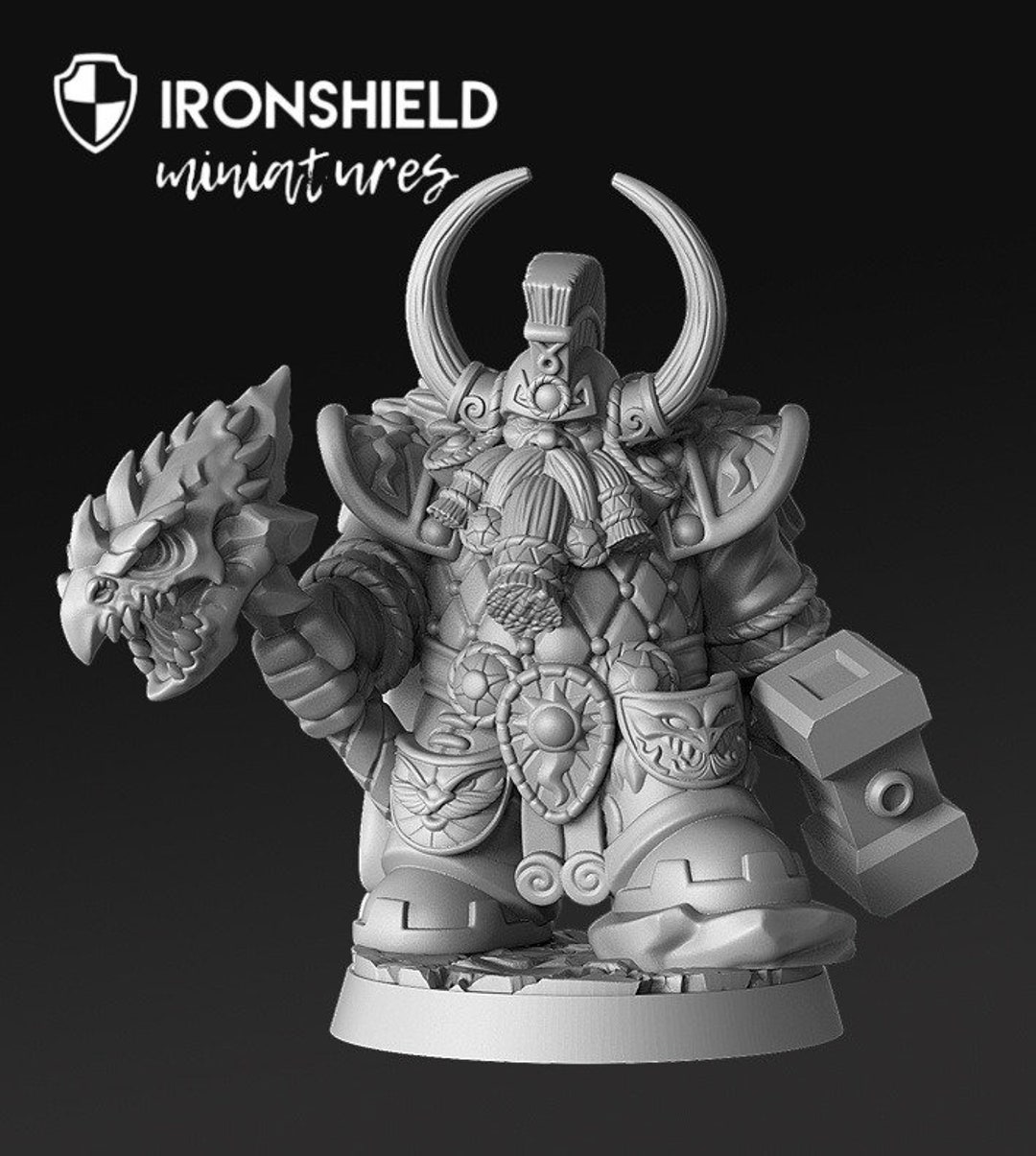 Dragonthyr - Dwarf King Lord Hammer Mini for Dnd Figure Print 3d 12k ...