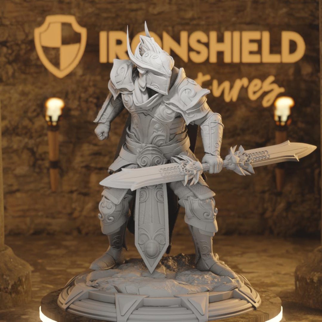 Vanguard Male High Elf Paladin Knight Figure 16k + Base Print 3D RPG ...