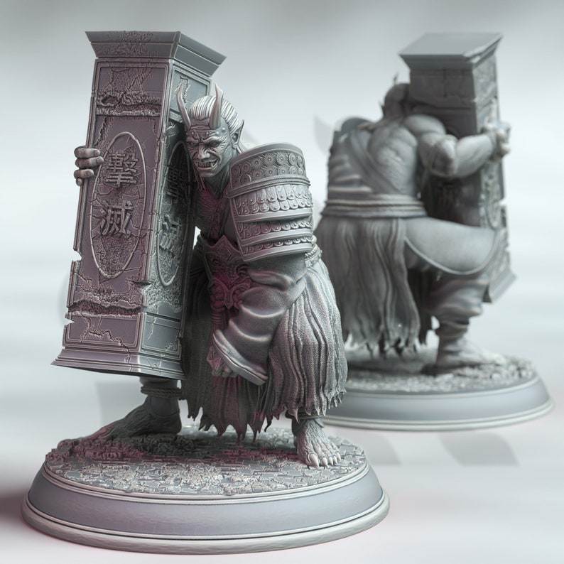 BUNDLE - Oni Onslaughter Trio Samurai Demon 12k Figure + Base Print 3d ...