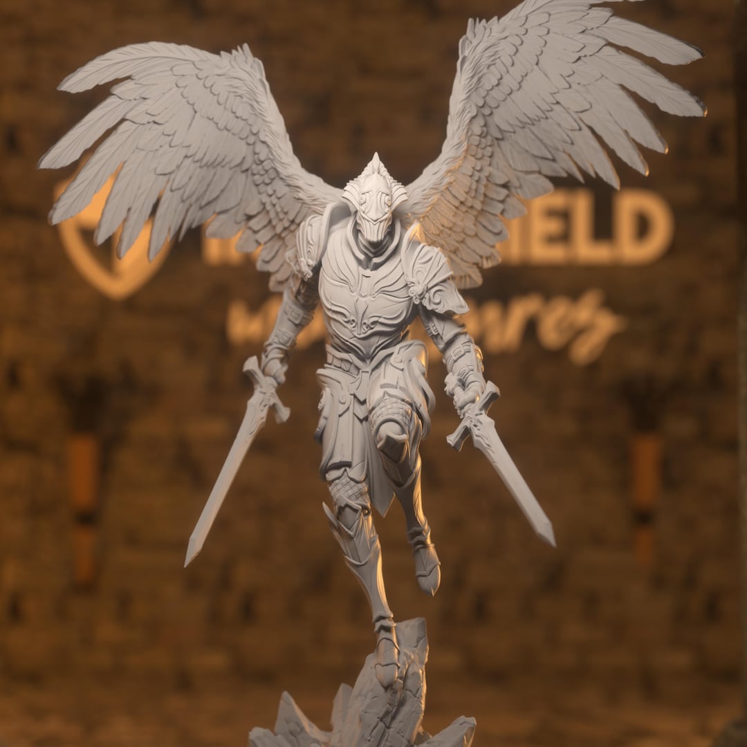 Syelden Archangel Paladin Angel Warrior Figure 14k + Base Print 3D RPG ...