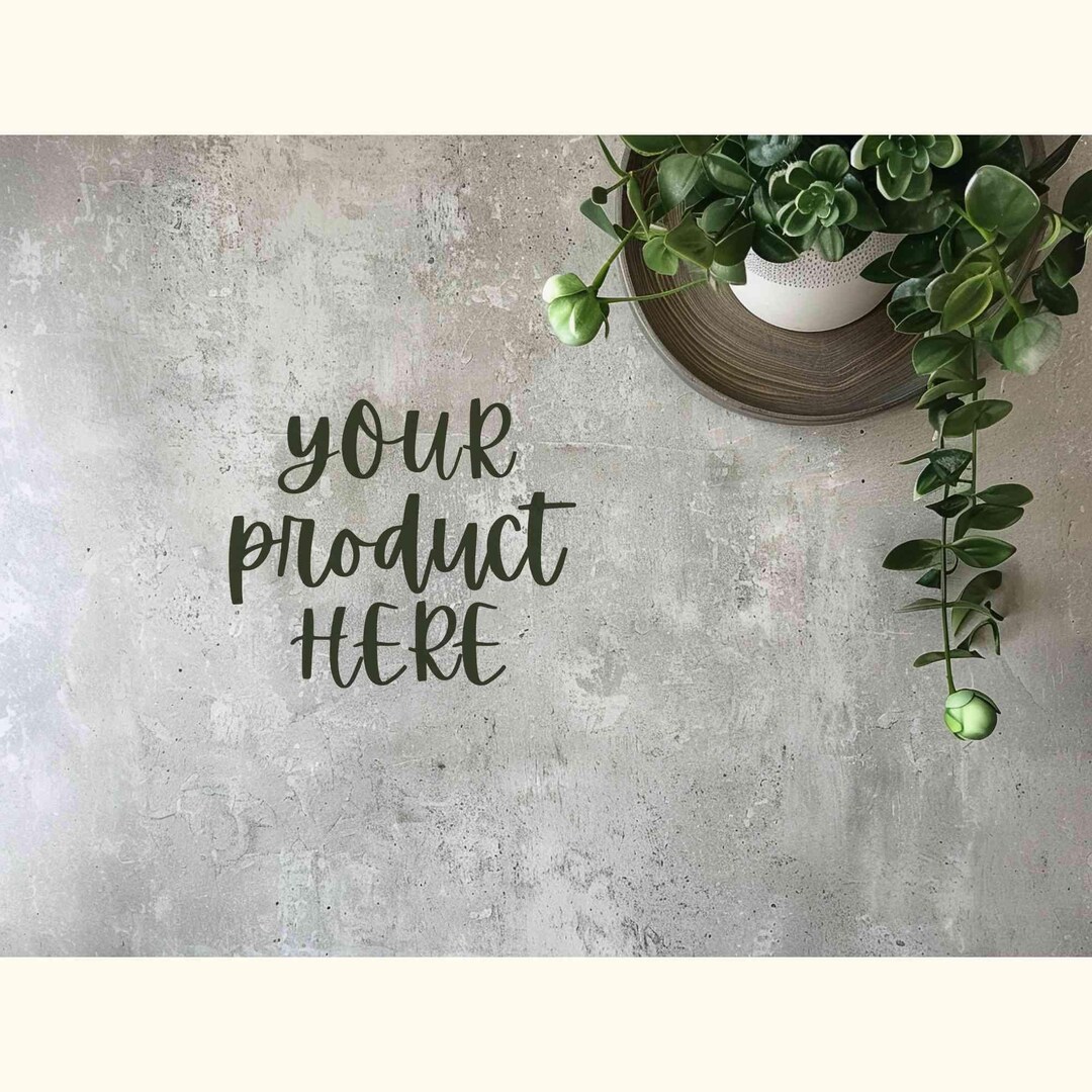 Greenery Flat Lay Mockup, Product Digital Background Table With Plants ...