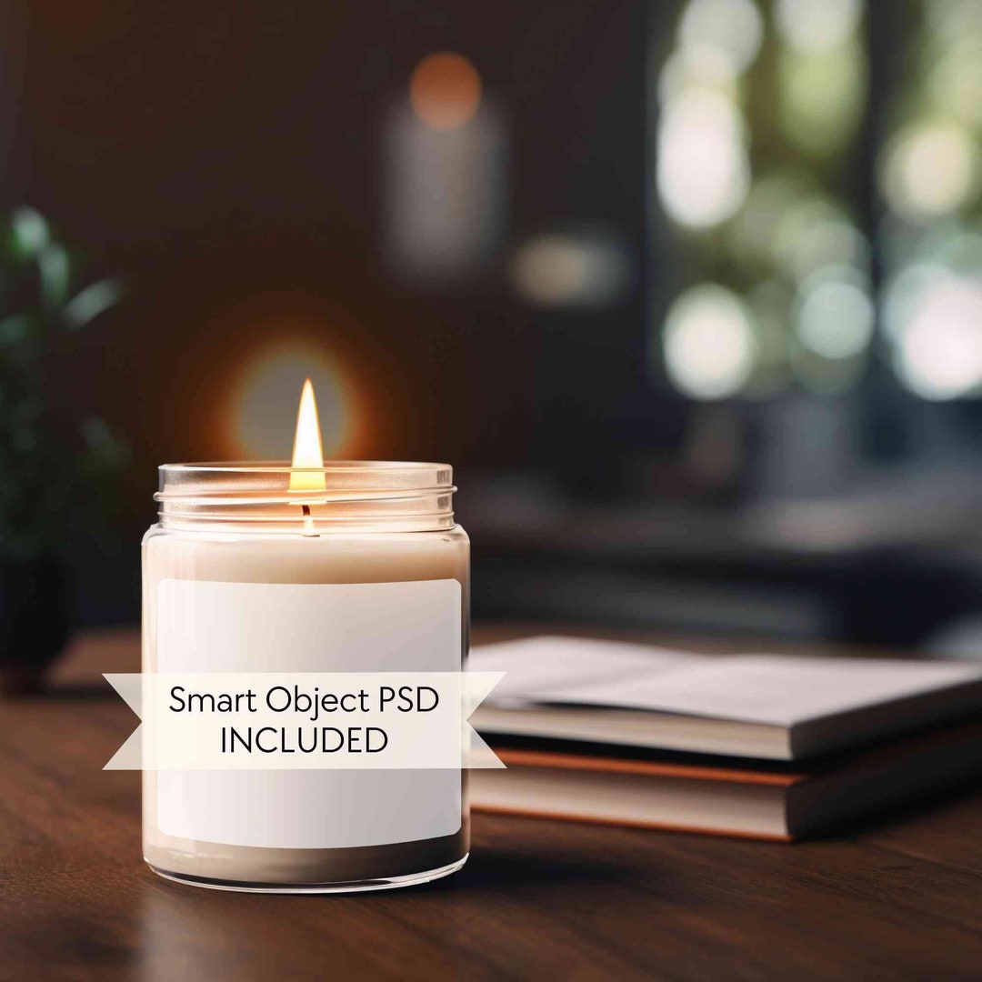 Soy Candle Mockup PSD, 9oz Candle Mockup, Candle Jar Mockup, Blank ...