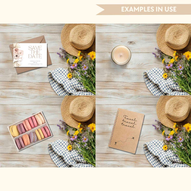 50x Rustic Farmhouse Flat Lay Mockup Bundle, Rustic Wood Background to ...