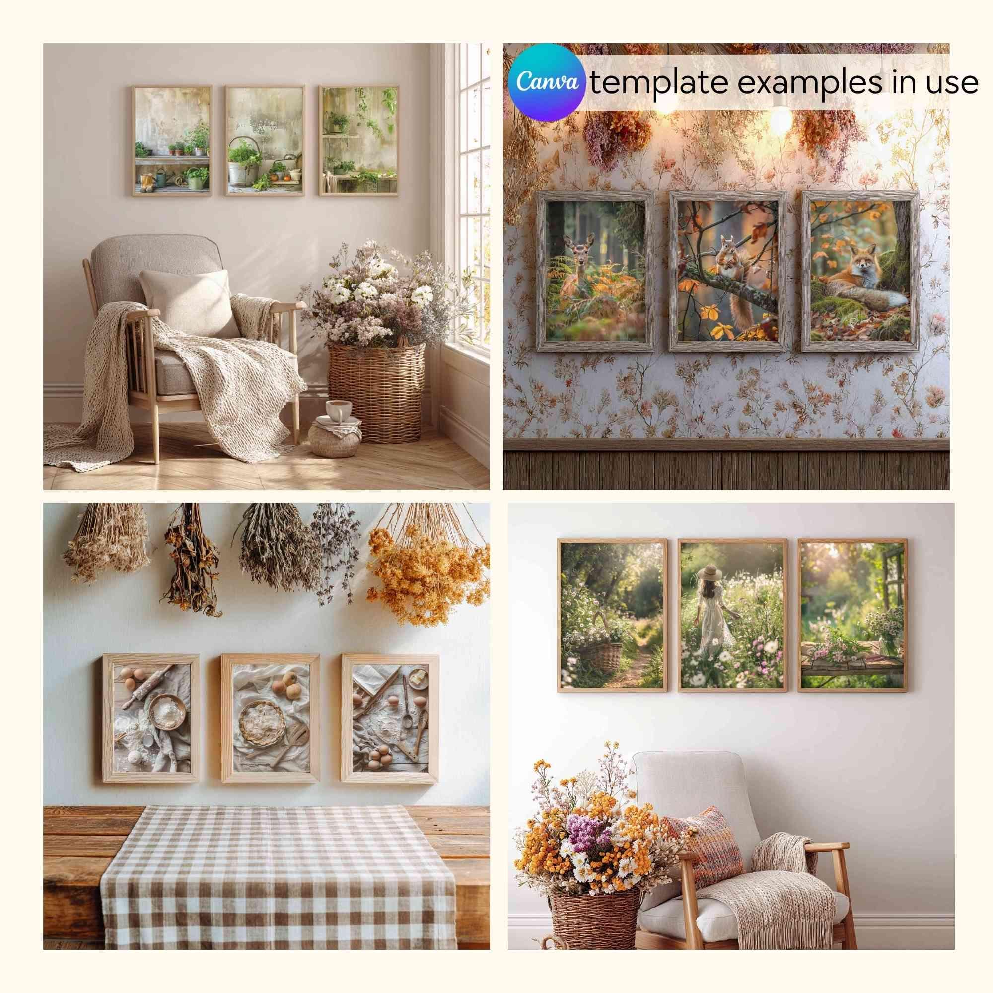 50 Cottagecore Frame Mockups for Canva – Drag & Drop Rustic Wall Art ...
