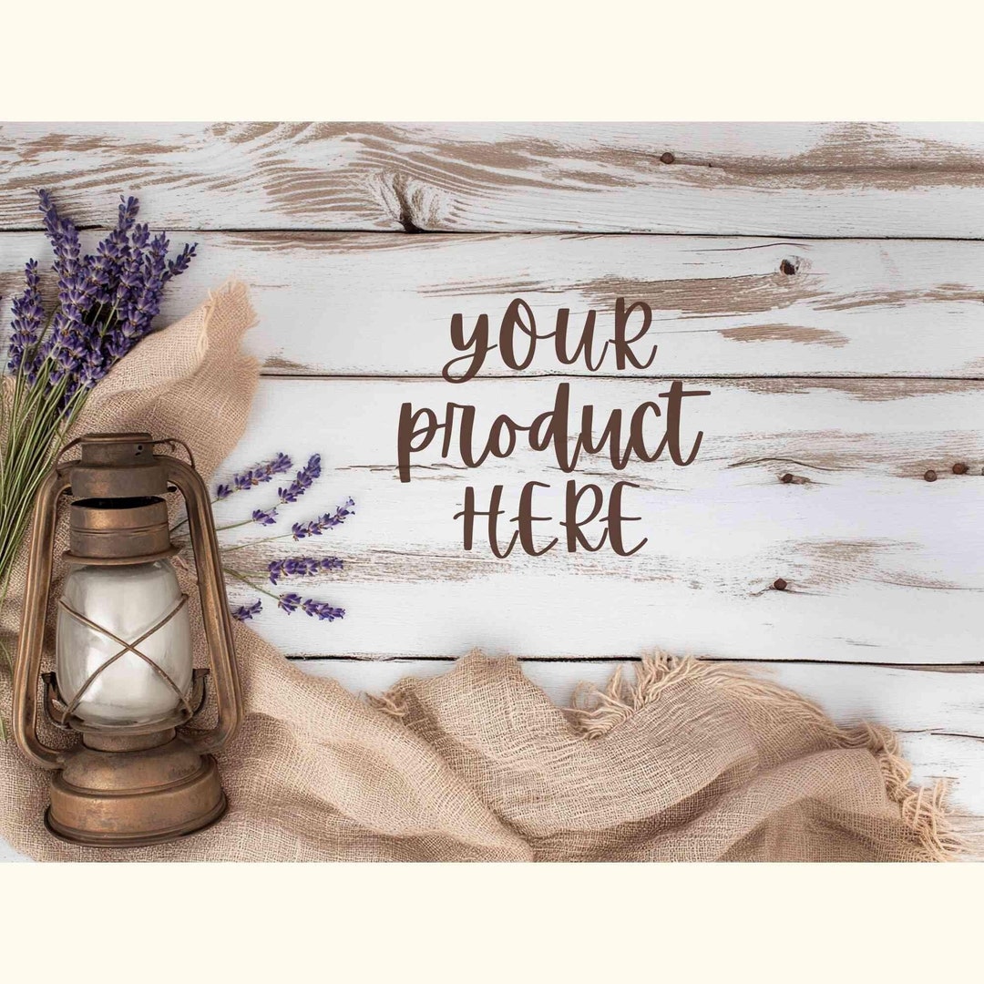 Rustic Farmhouse Flat Lay Mockup, Rustic Dried Lavender Product ...