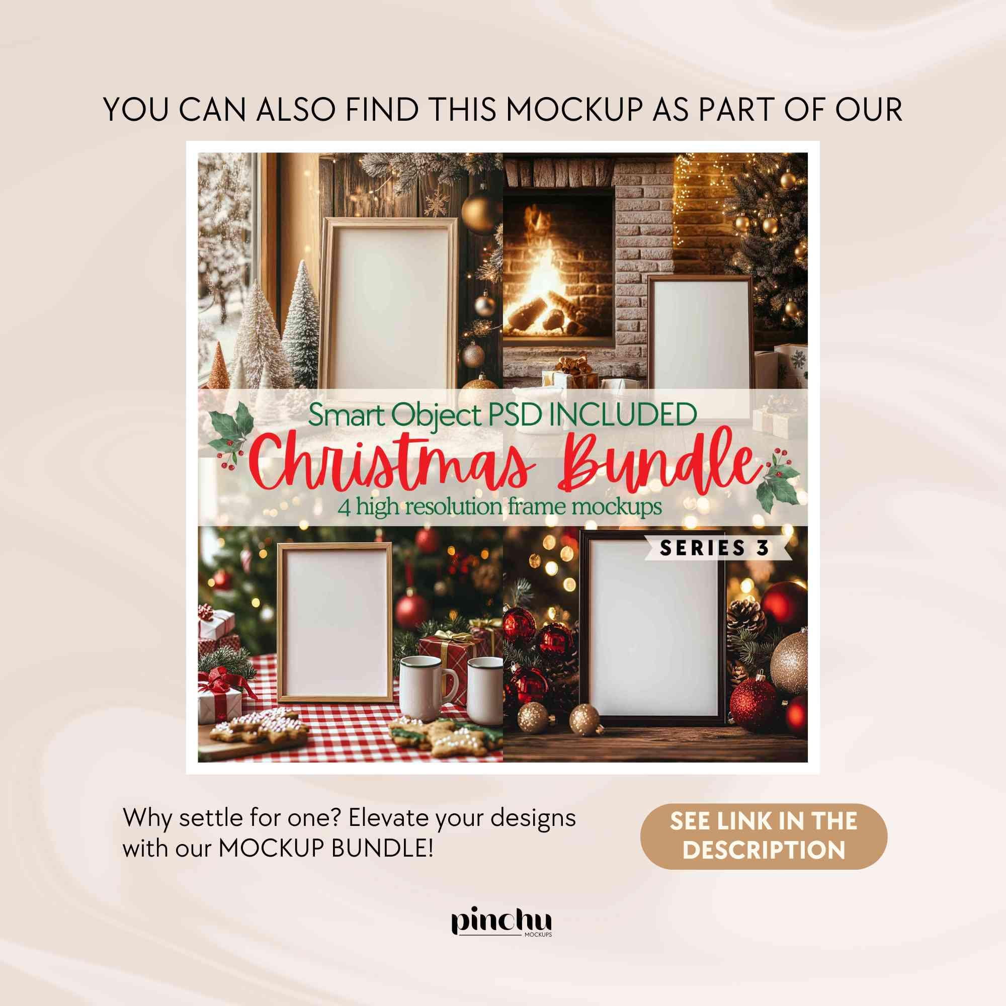 Christmas Frame DIN A Ratio Mockup, PSD Christmas Table Frame Mock Up ...