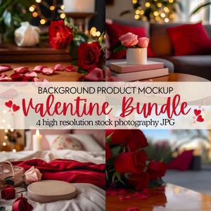 Valentines Background Product Mockup Bundle, Valentine Day Digital ...