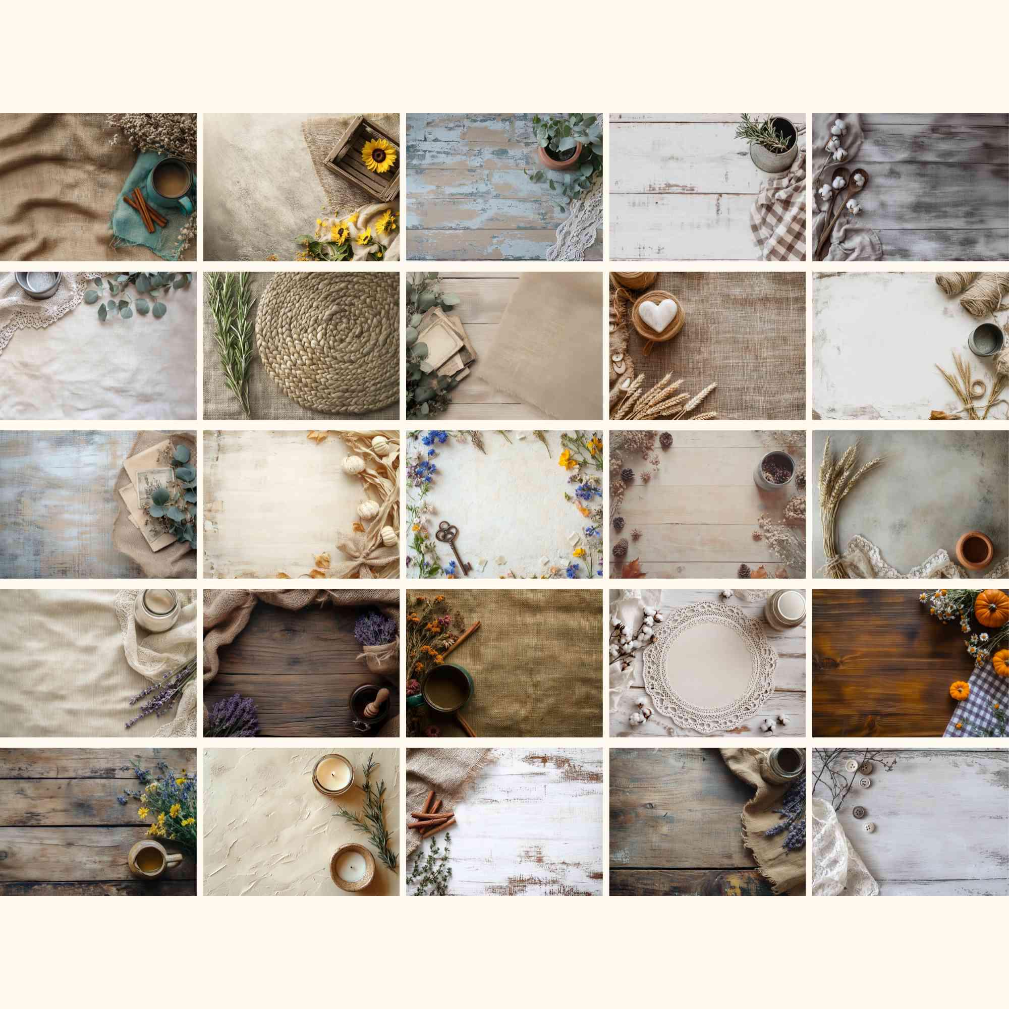 50x Rustic Farmhouse Flat Lay Mockup Bundle, Rustic Wood Background to ...