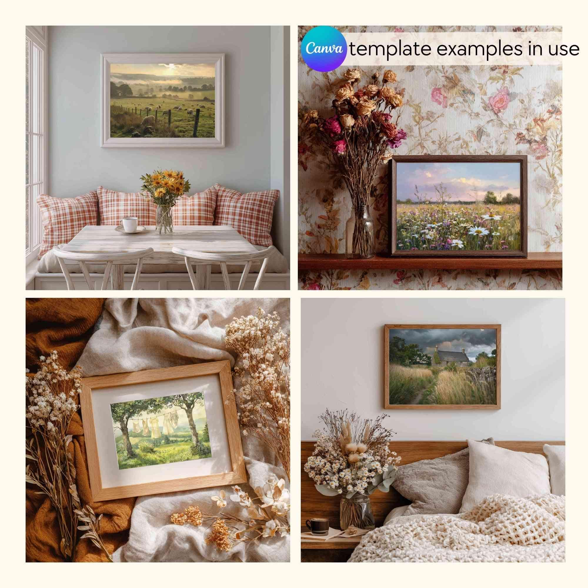 50 Cottagecore Frame Mockups for Canva – Drag & Drop Rustic Wall Art ...