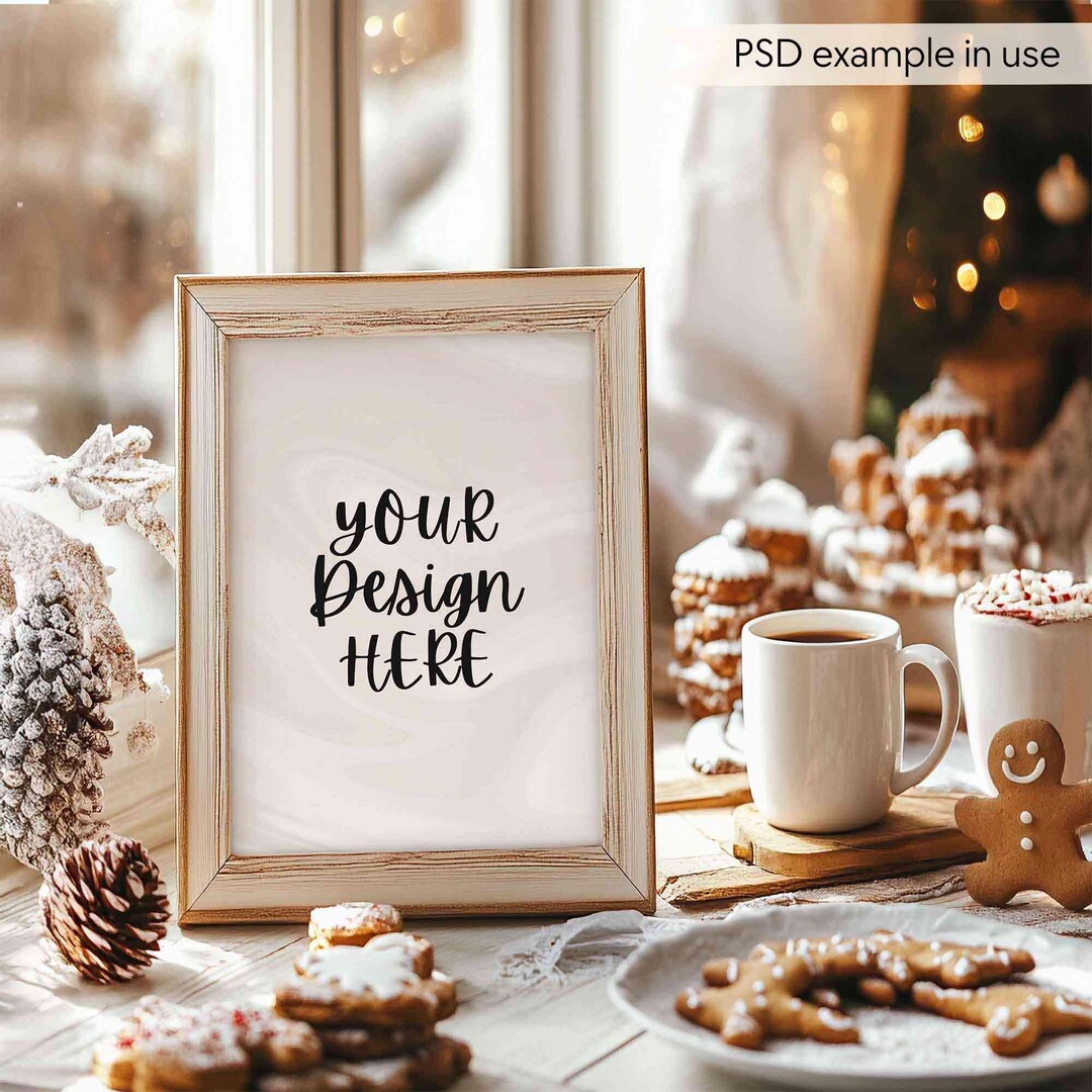 Christmas Mockup Frame DIN A Ratio, PSD Christmas Holiday Frame Mockup ...