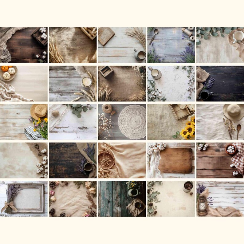 50x Rustic Farmhouse Flat Lay Mockup Bundle, Rustic Wood Background to ...