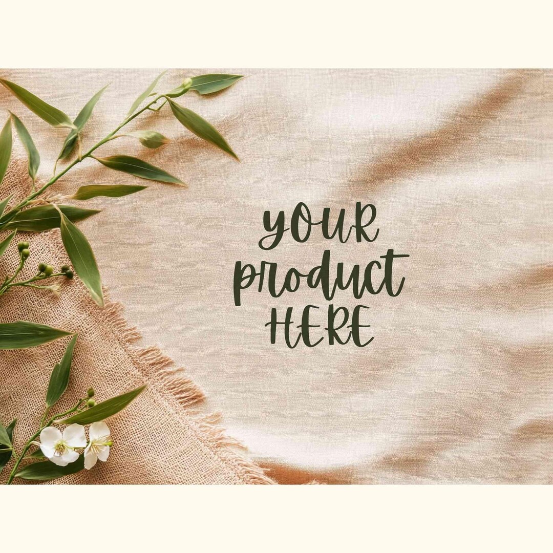 Greenery Boho Flat Lay Mockup, Cute Floral Flatlay Product Digital ...