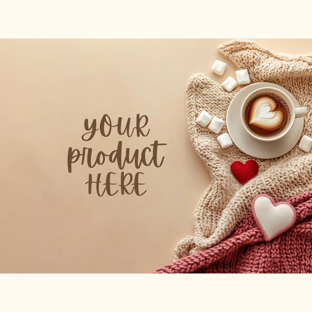 Cosy Valentines Day Flat Lay Mockup, Valentines Neutral Flatlay Product ...