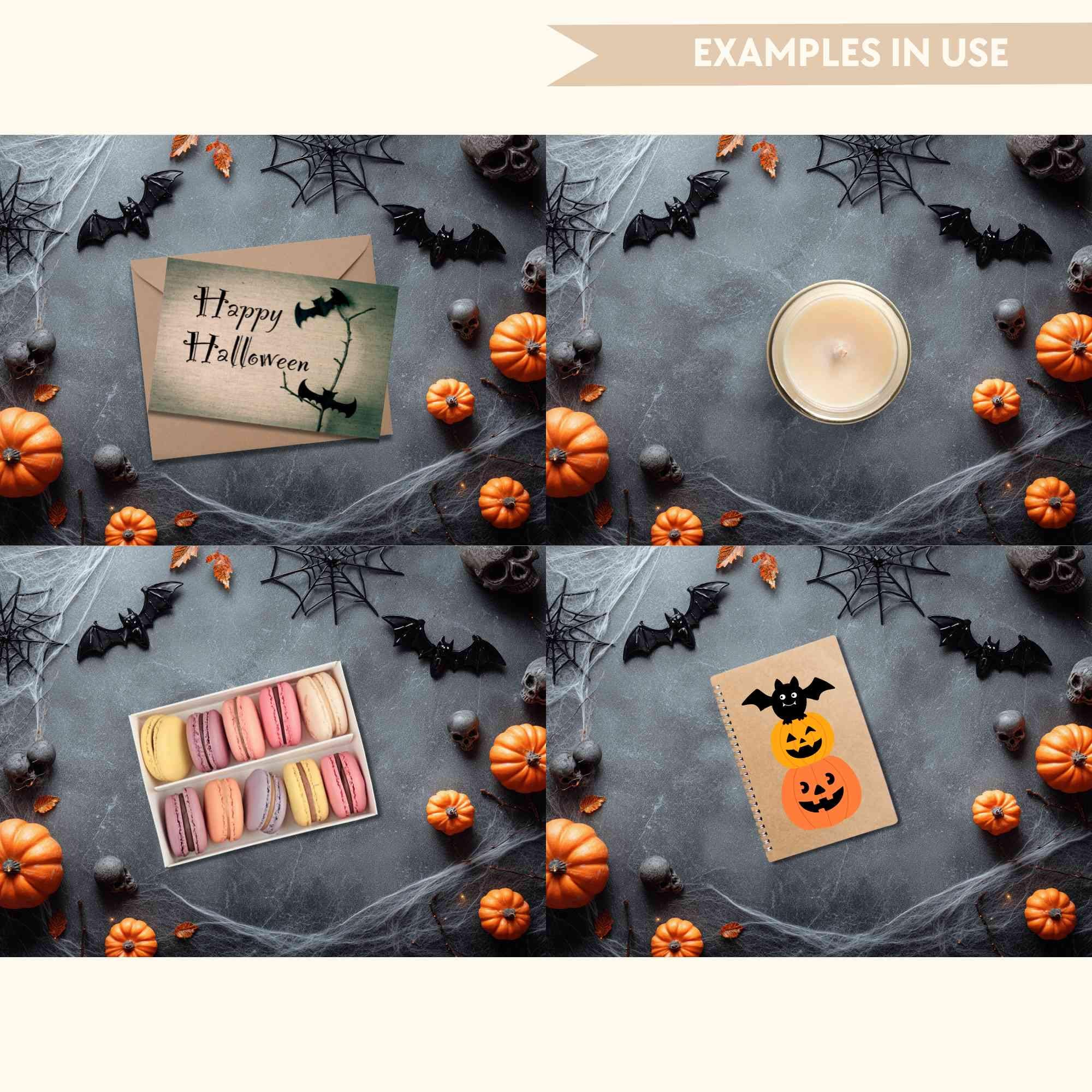 50 Halloween Flat Lay Mockups – Spooky JPG Backgrounds With Pumpkins ...