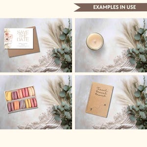 Boho Flat Lay Background Mockup, Greenery Flowers Table Flatlay Digital ...