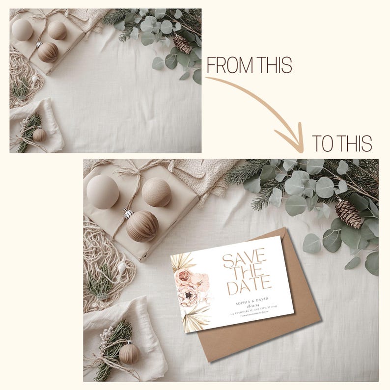 Christmas Flat Lay Mockup, Boho Cosy Christmas Flatlay, Digital ...