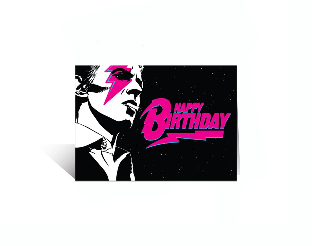 David Bowie Ziggy Stardust Birthday Greeting Card & Envelope - Etsy