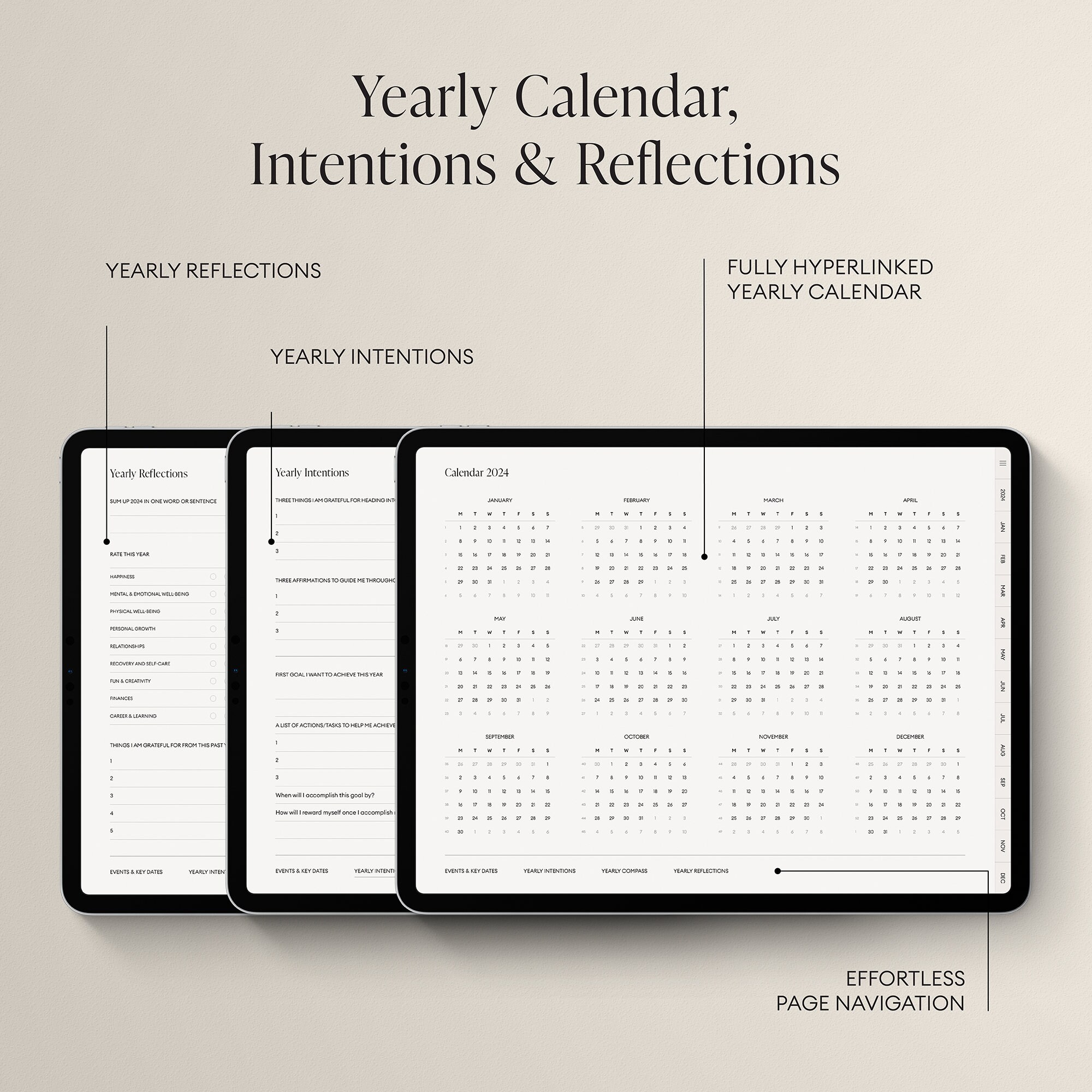 2024 Digital Planner Dated Yearly Planner Journal Digital Daily Planner ...