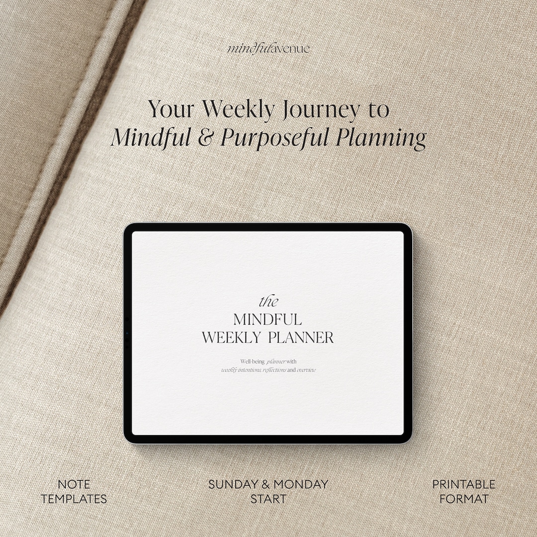 Mindful Weekly Planner Digital Goodnotes Planner Wellness Planner ...