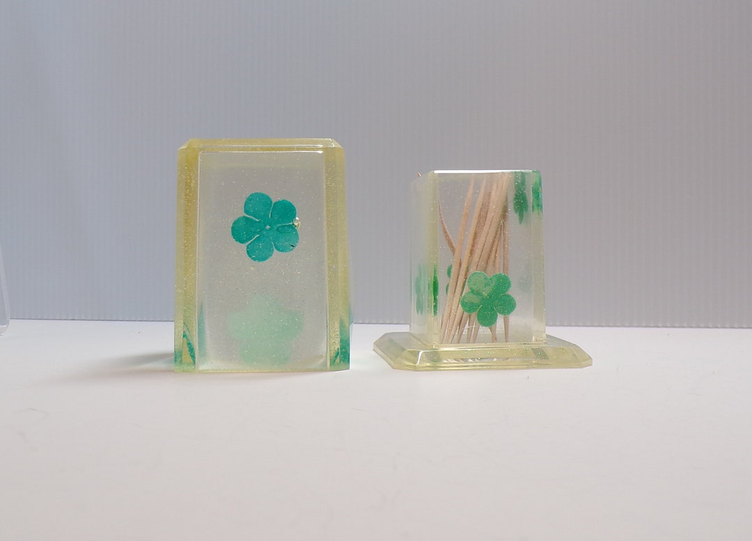 Toothpick Holder, Flowers, Resin, Glitter, Covered, Gift - Etsy