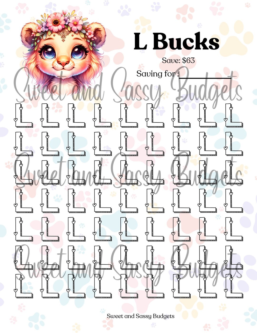 L Bucks Savings Challenge Savings Tracker Set of 2 With A6 and A5 ...
