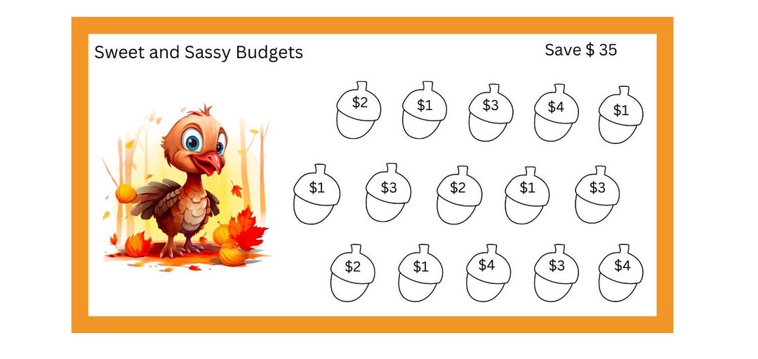Thanksgiving Savings Challenge Printable - Etsy