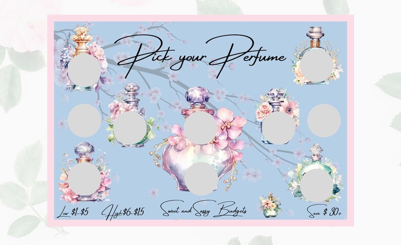 Savings Challenge “pick Your Perfume” A5 Laminated Scratch off Savings ...