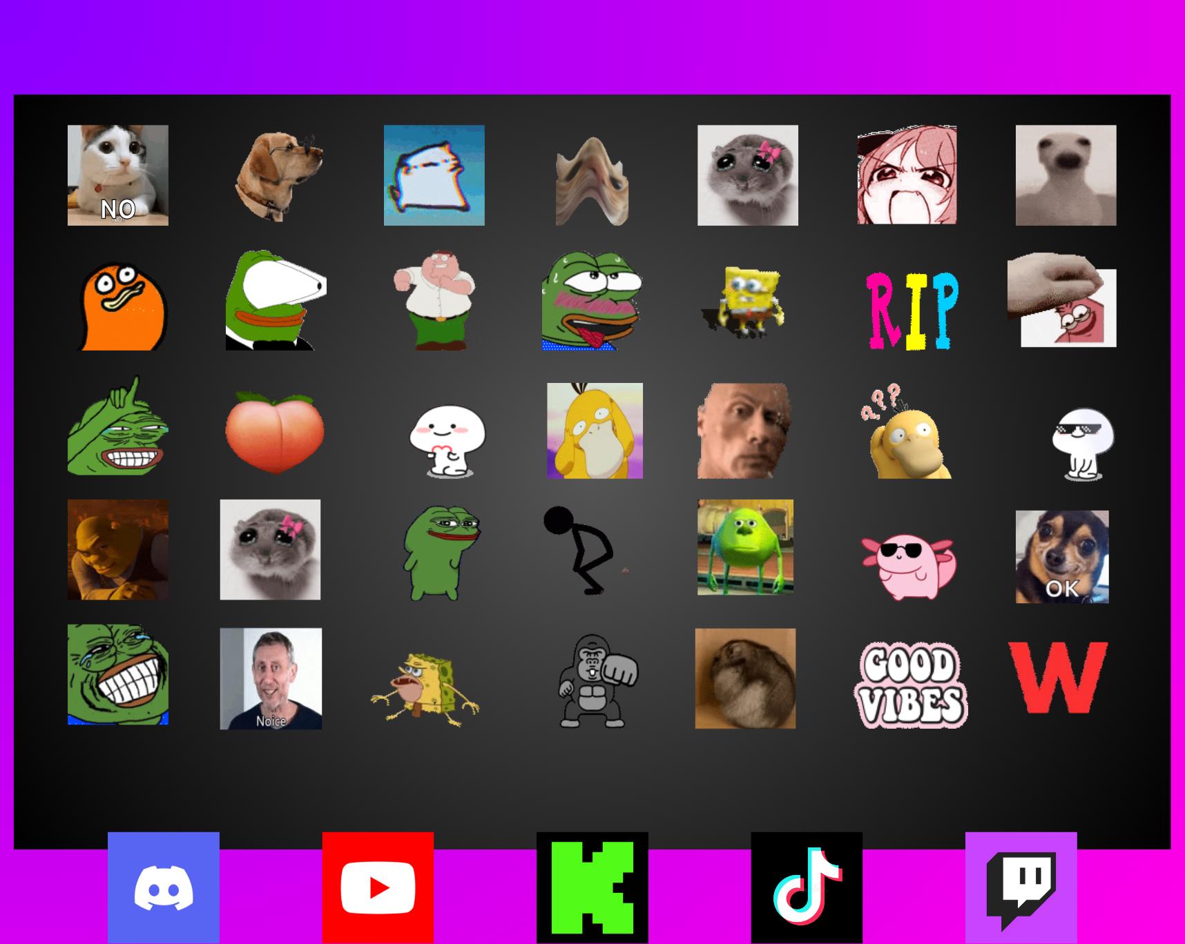 200 Animated Meme Emotes for Twitch, Discord, Tiktok (digital Download ...