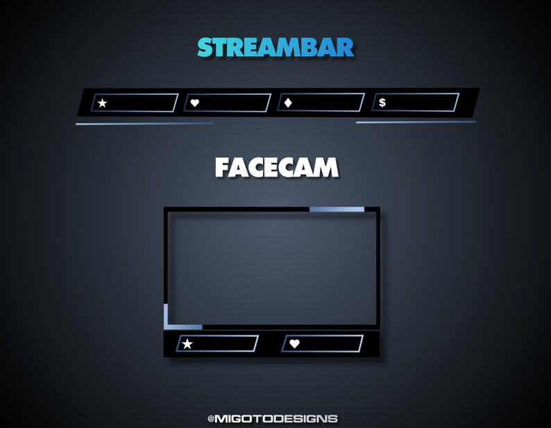 Blue Premium Twitch Overlays | Twitch Overlays | Streaming Overlays ...