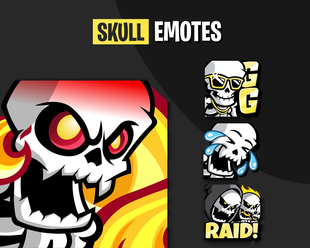 Skull Emotes Twitch Emotes Reaper Emotes Kick Emotes Discord Emotes - Etsy