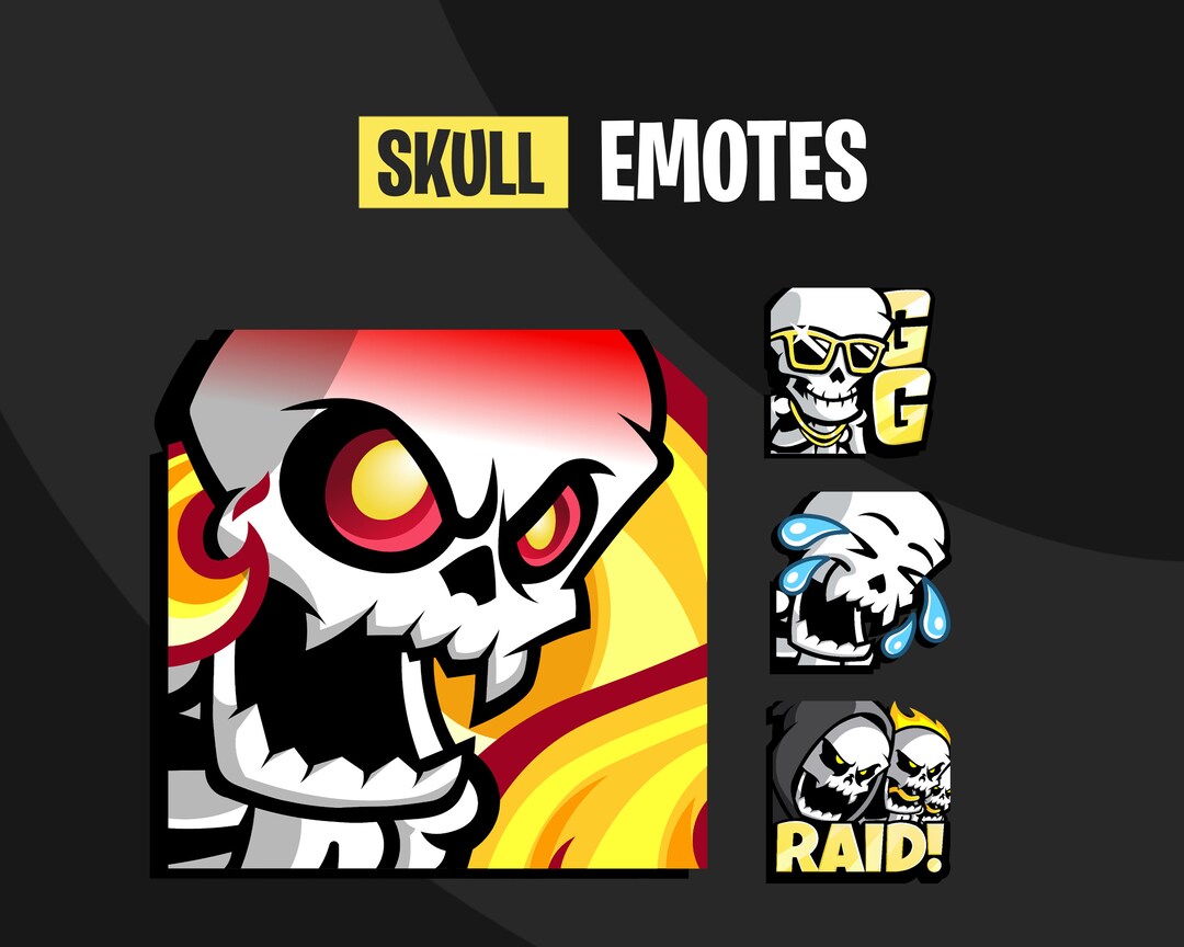 6 Skull Emotes Twitch Emotes Reaper Emotes Kick Emotes Discord Emotes ...