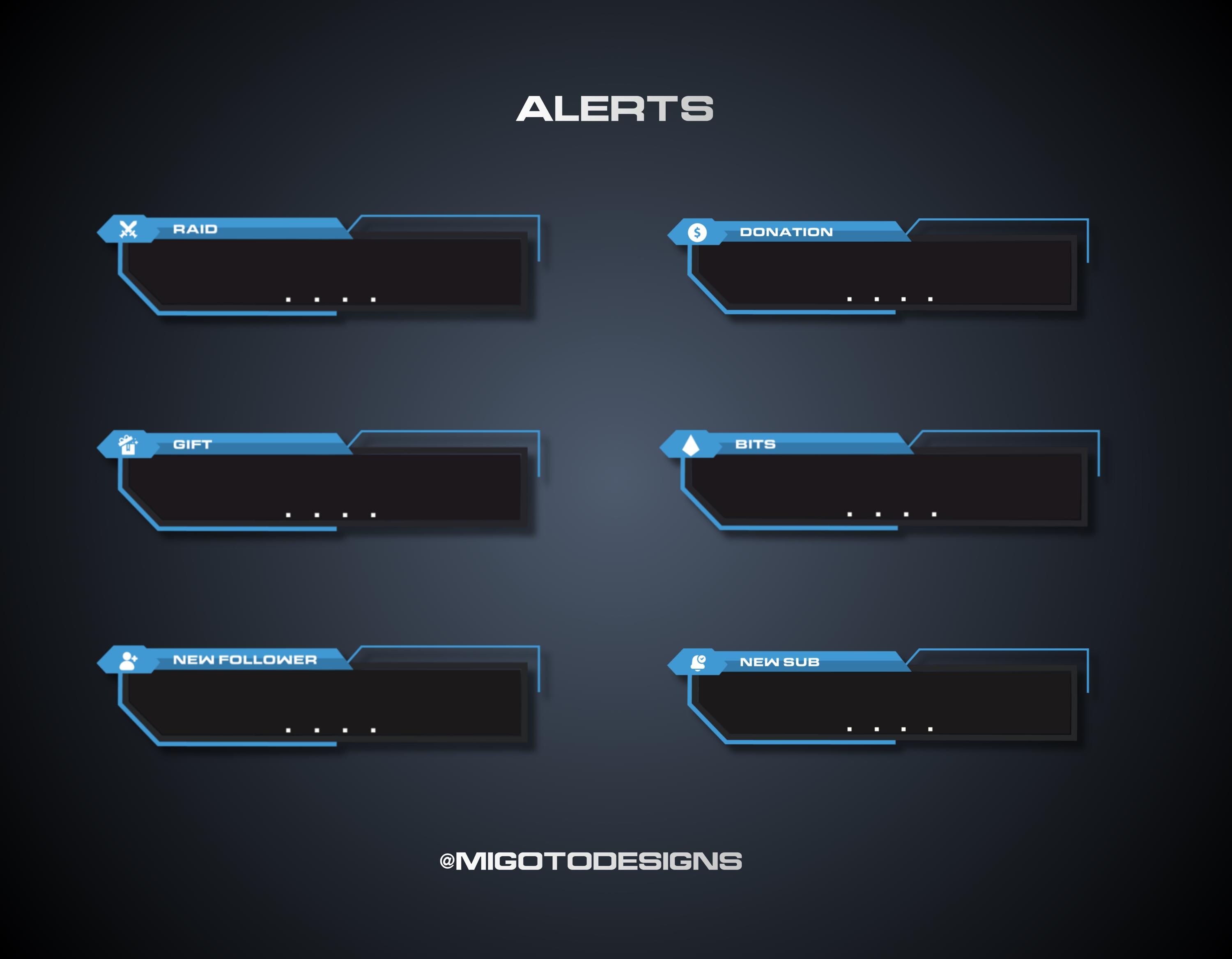 Minimal Blue Animated Stream Overlay Package | Twitch Overlays ...