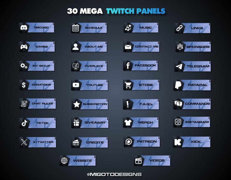 Blue Premium Twitch Overlays | Twitch Overlays | Streaming Overlays ...