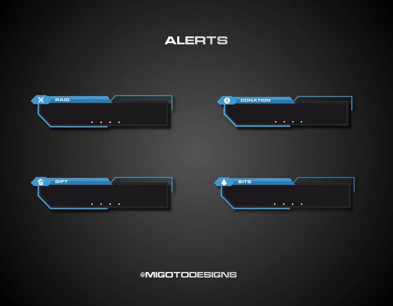 Minimal Blue Animated Stream Overlay Package for Streaming on Twitch ...
