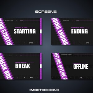 Purple Animated Stream Overlay Package Twitch Overlays, Streaming ...
