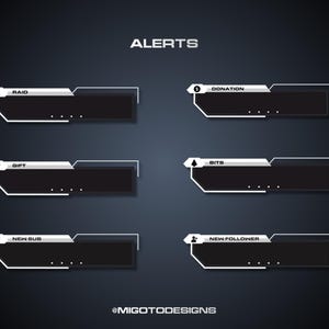 Minimal White and Black Animated Stream Overlay Package for Streaming ...