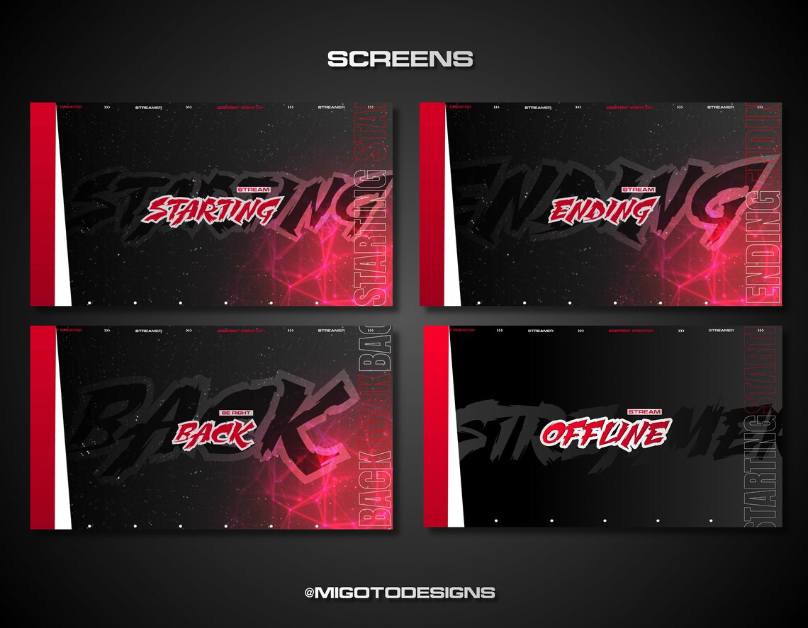 Red Galaxy Streampack | Twitch Overlays, Streaming Overlays, Twitch ...