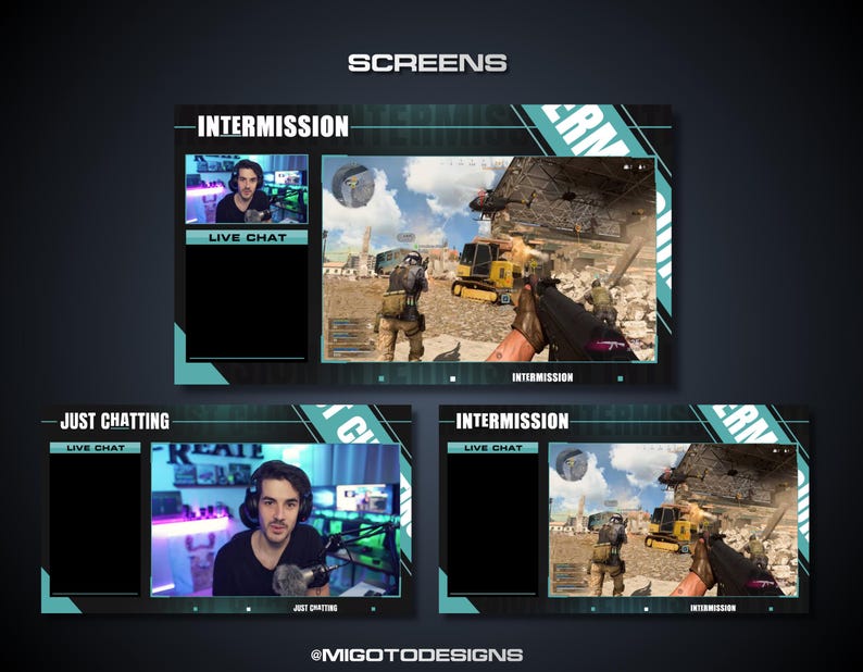 Animated Green Stream Overlay Package, Twitch Overlays, Stream Overlays ...