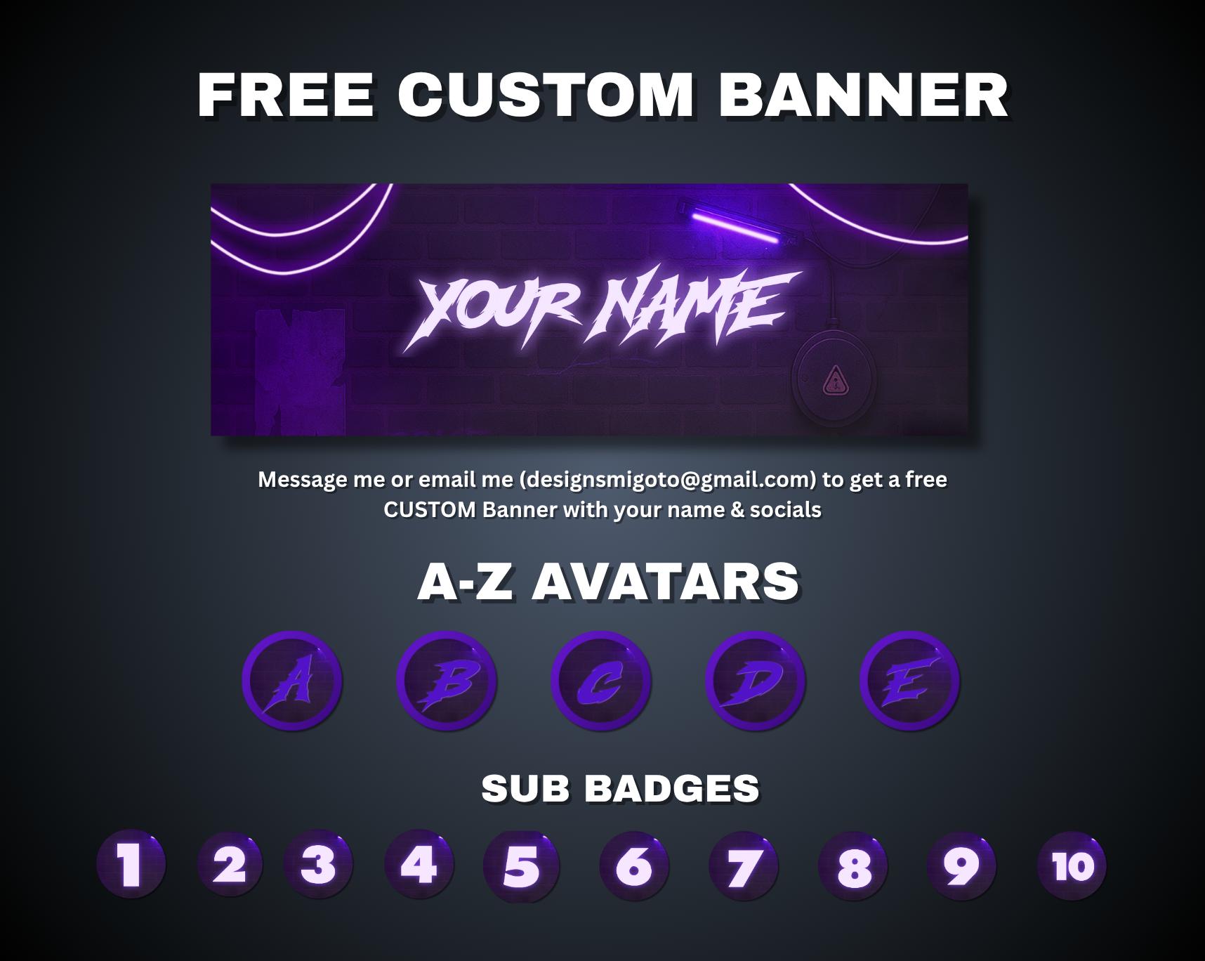 Purple NEON Stream Overlay Package for Streaming | Twitch, Kick ...