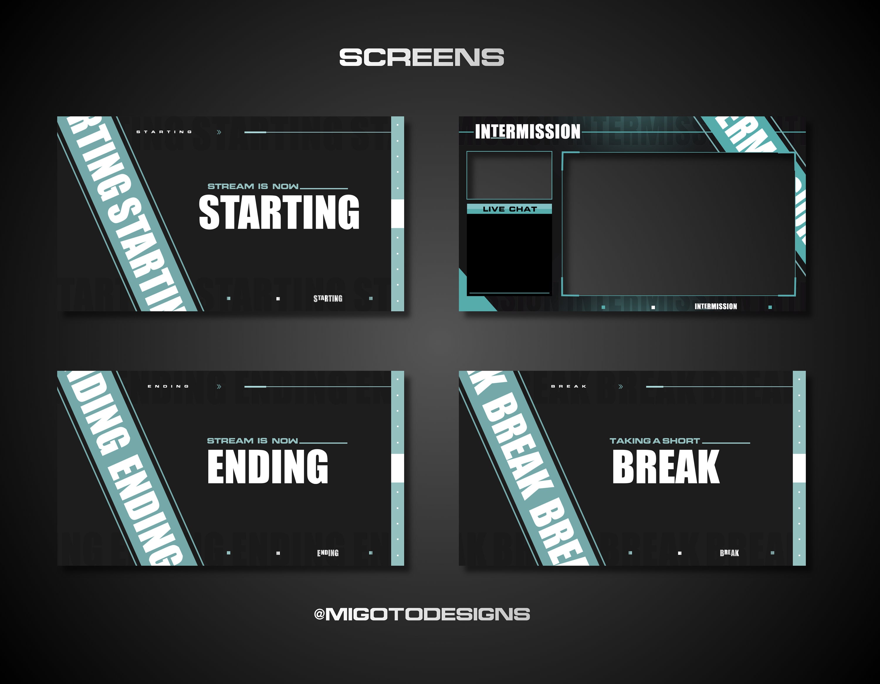Minimal Green Animated Stream Overlay Package for Streaming on Twitch ...
