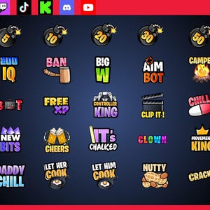 120 ANIMATED Twitch General Text Emotes for Streaming Twitch, Kick ...