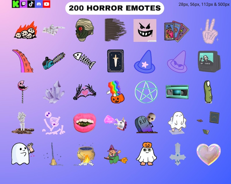 200 Horror Animated Emotes for Twitch, Youtube, Discord, Kick ...