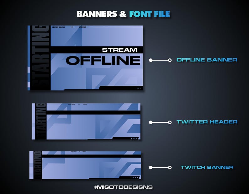 Blue Premium Twitch Overlays | Twitch Overlays | Streaming Overlays ...